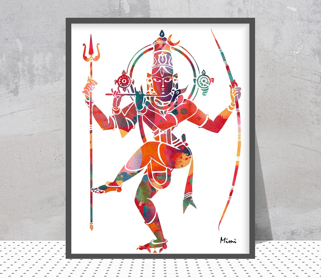 Shiva Print Hindu God Shiva Poster Spiritual Art Yoga Mantra Art ...