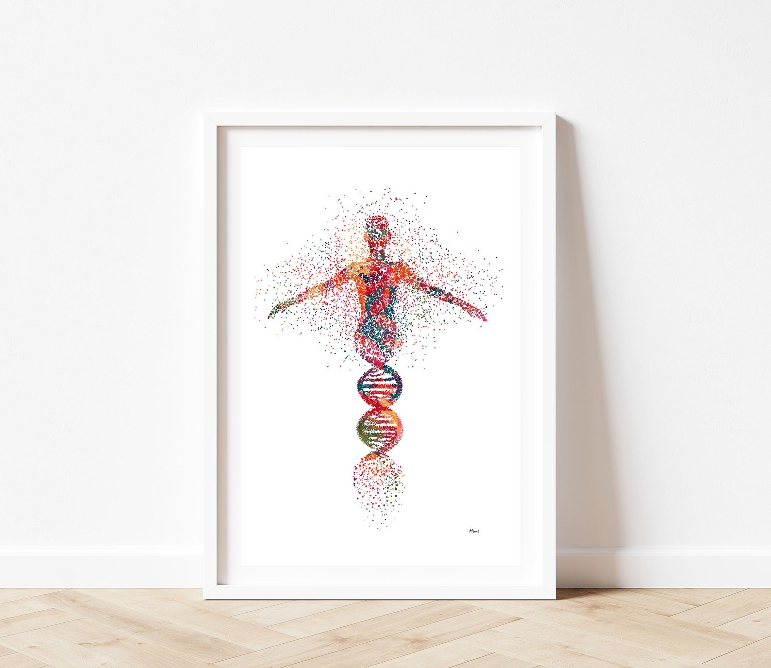 DNA Woman Science Art Print Abstract Symbol of Woman Made Out | Etsy