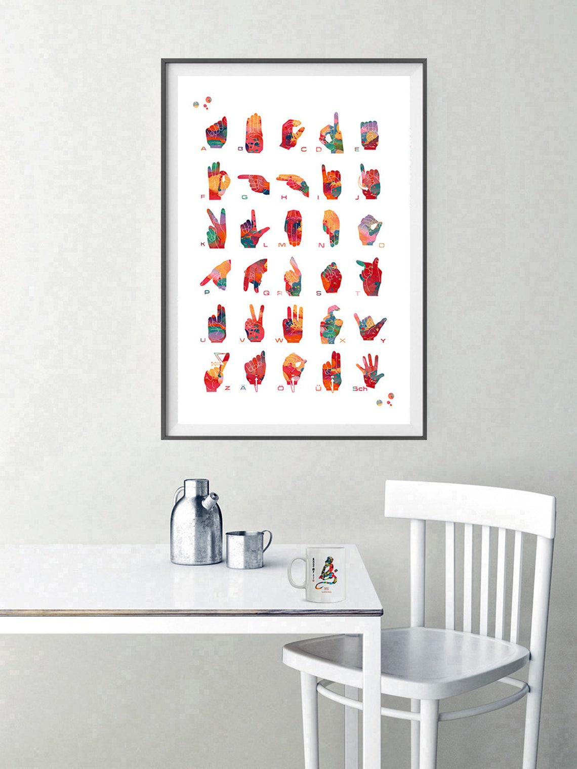 European Sign Language Alphabet Watercolor Print Audiology Art | Etsy UK
