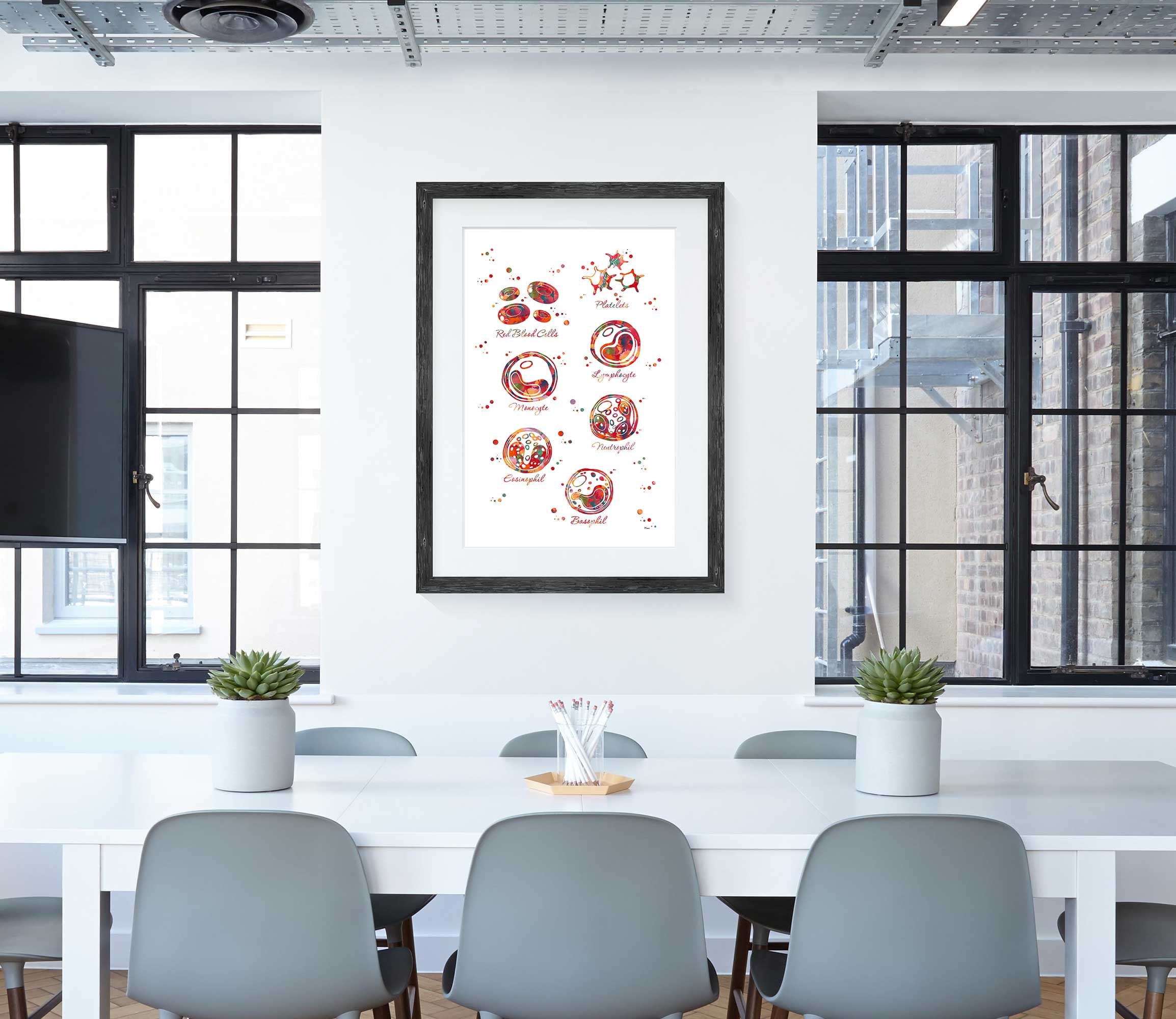 Blood Cells Anatomy Watercolor Print Hematology Poster Red - Etsy