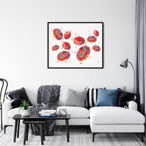 Red Blood Cells Watercolor Print Hematology Science Print Blood Cells ...