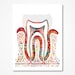 Molar Tooth Anatomy Print Dentistry Watercolor Orthodontic Dentistry ...