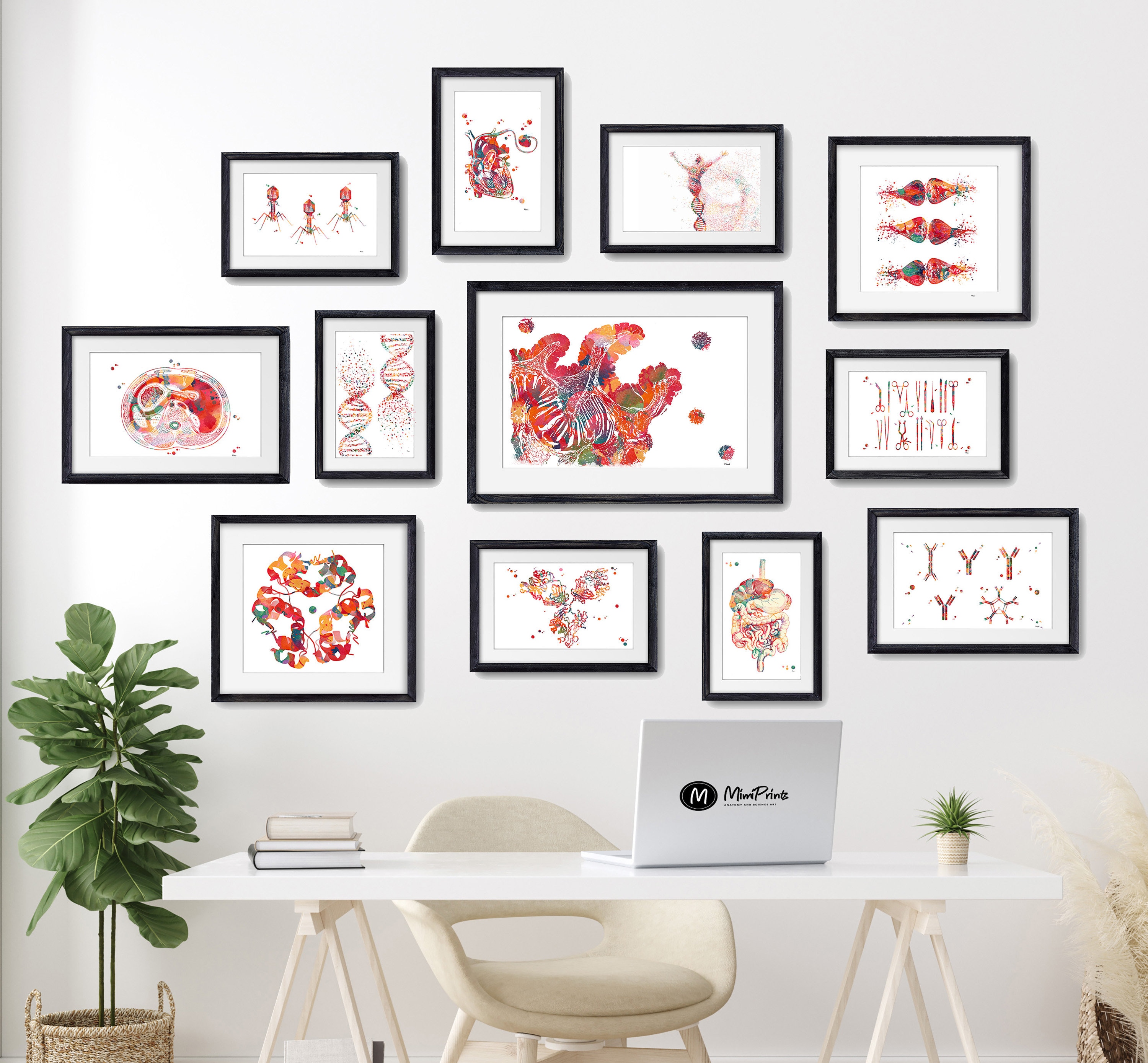 Colon Histology Watercolor Print, Abstract Anatomy Art, Digestive ...