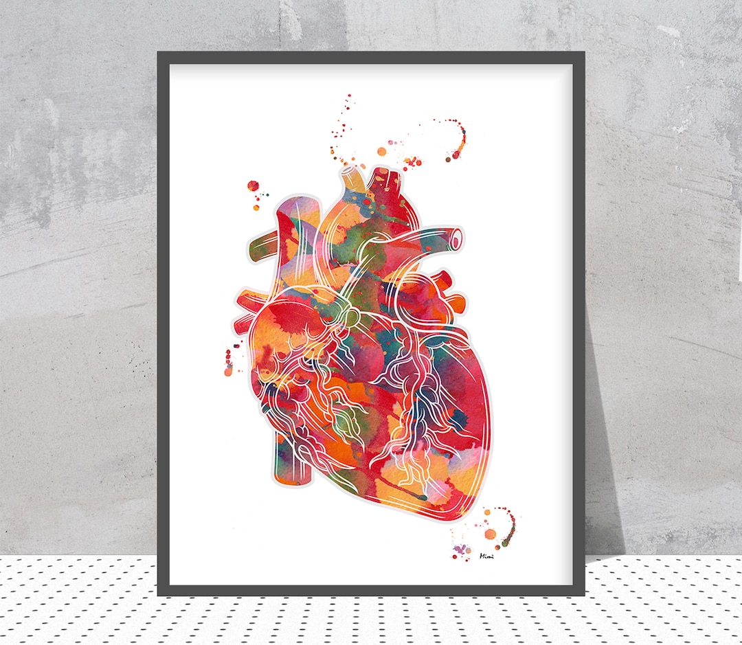 Anatomical Heart Print Abstract Medical Art Poster Human Heart ...