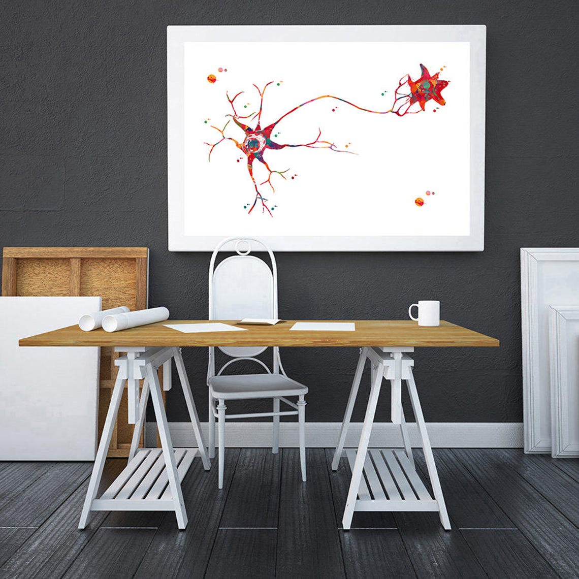 Multipolar Neuron Print Neuron With Axon and Dendrites | Etsy