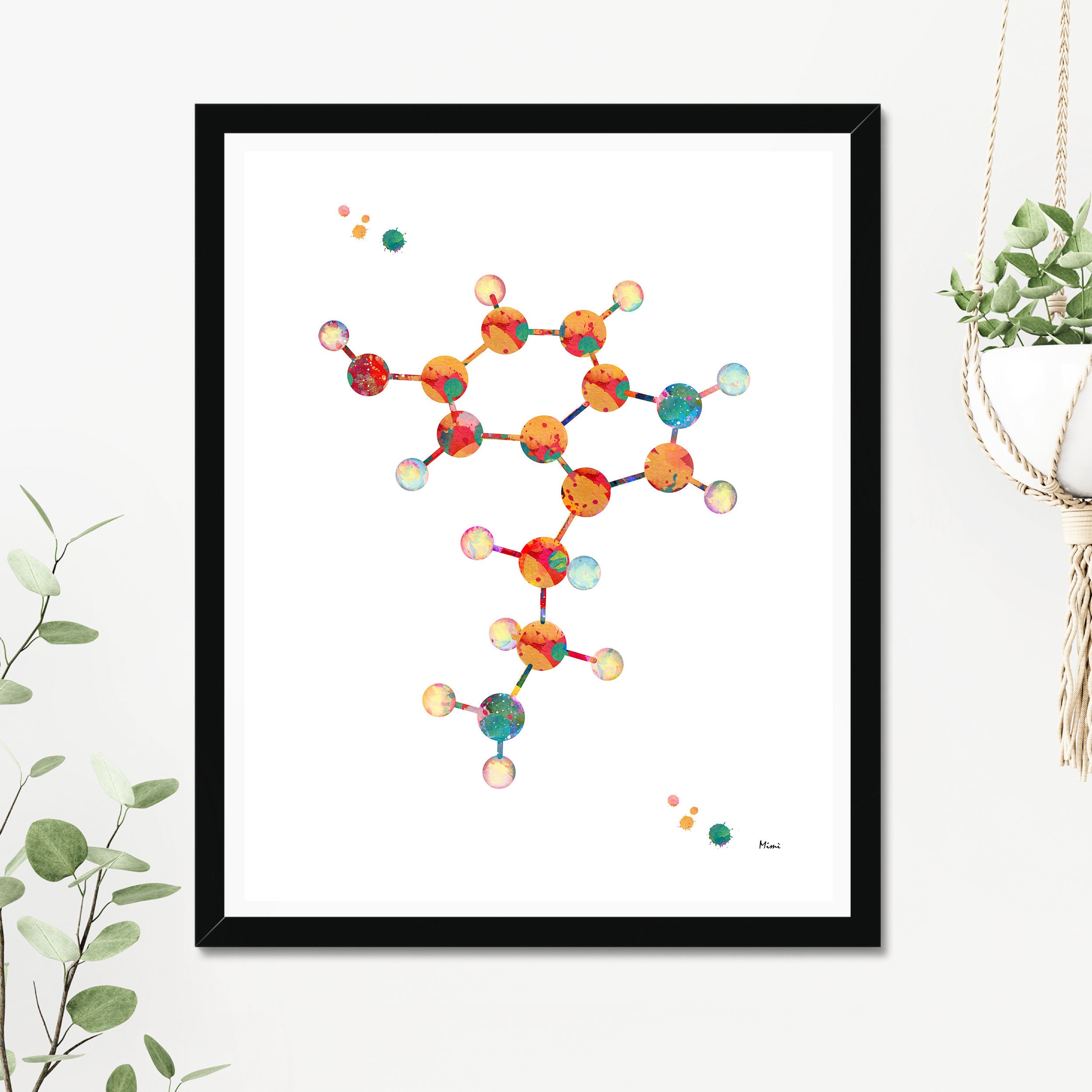Serotonin Molecule Science Art Print Serotonin Formula | Etsy
