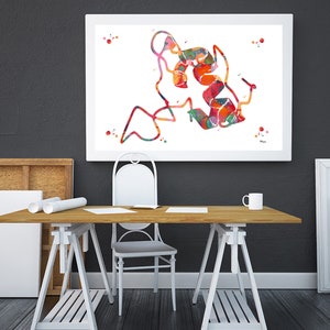 Insulin Like Growth Factor Watercolor Print IGF-1 Hormone Structure ...