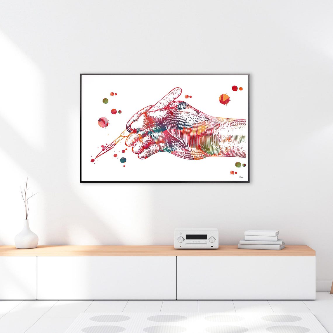 Surgery Art Print the Hand of Surgeon Holding the Scalpel Anatomy Art ...