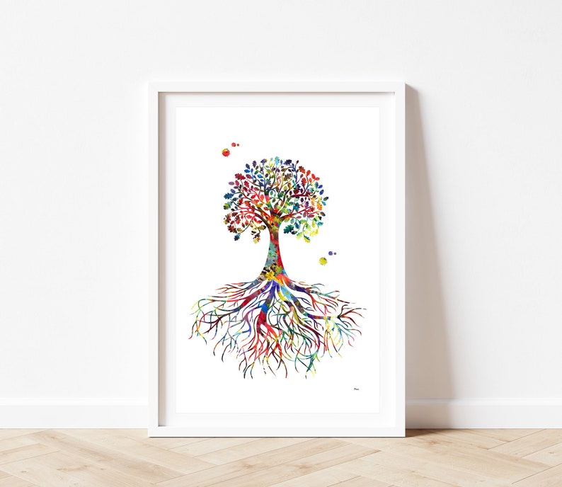 Tree of Life Symbol Watercolor Print Rooted Tree of Life - Etsy
