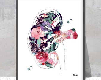 Floral Kidney Art - Etsy