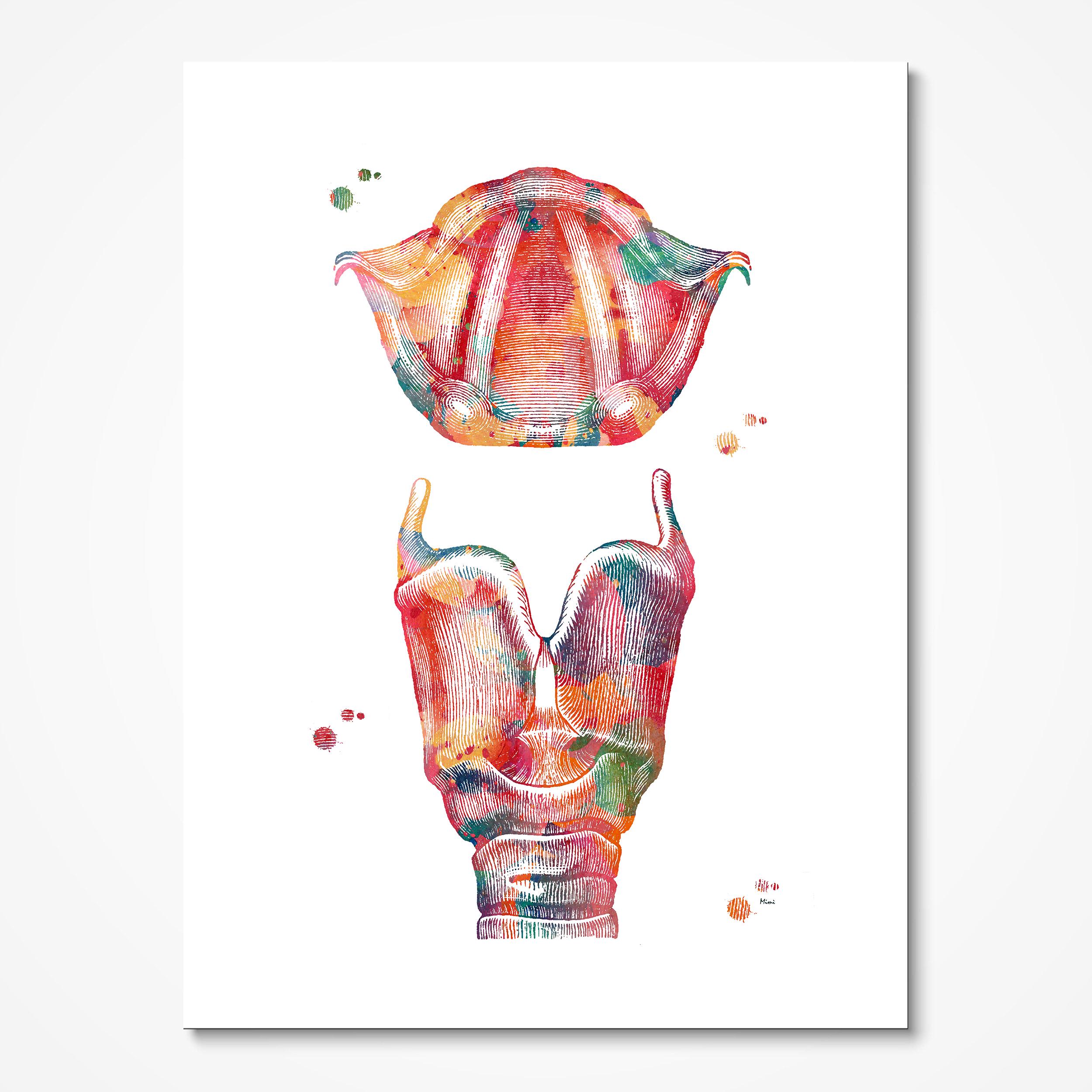 Larynx Watercolor Print: Medical Anatomy Vocal Cord Art - Etsy