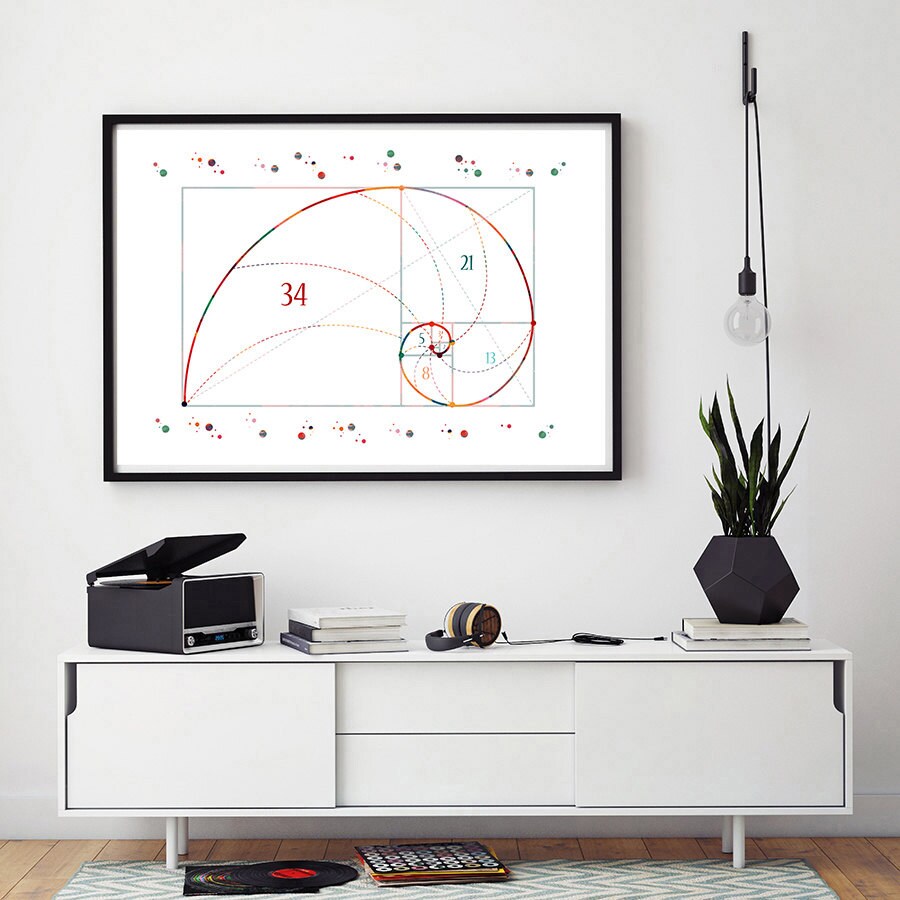 Fibonacci Sequence Watercolor Print Science Art Illustration - Etsy