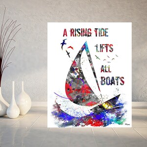 A rising tide lifts all boats print A rising tide quote | Etsy