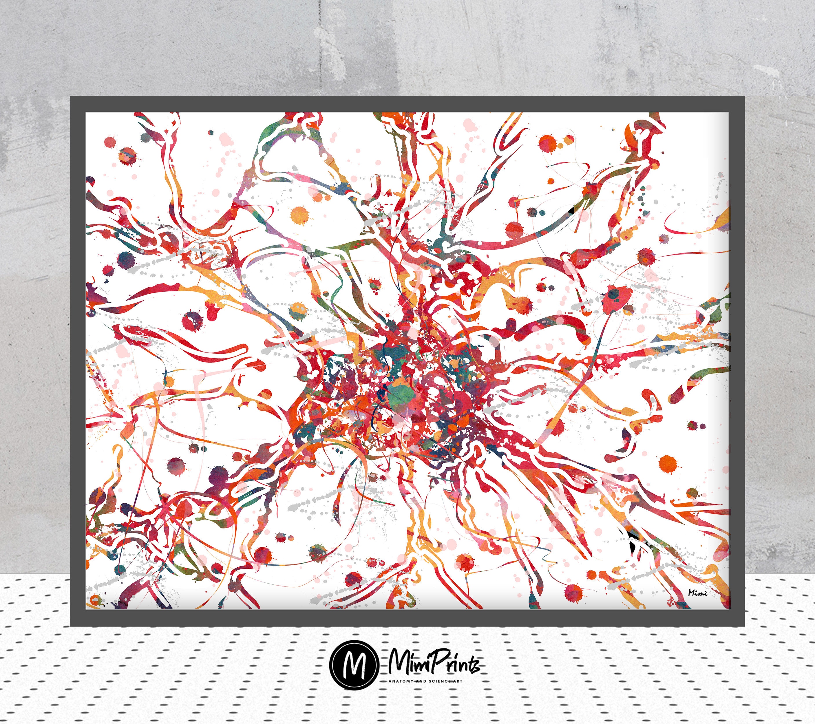 Brain Cell Anatomy Art Print Nerve Cell Watercolor Brain Art Neurology ...