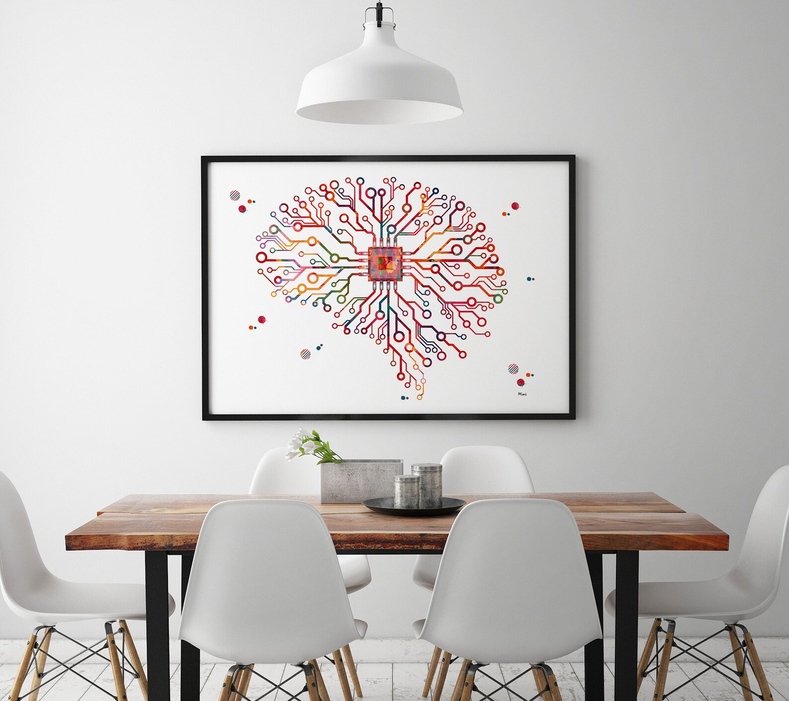 Brain Circuit Board Art Print Abstract Science Art Poster Human Brain ...