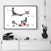 Rowing Art Print Indoor Rowing Poster Male Rower Training on Indoor ...