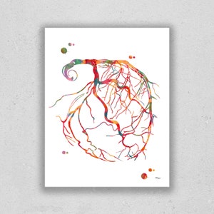 Heart Vascularization Print Coronary Angiogram Poster Cardiology Art ...