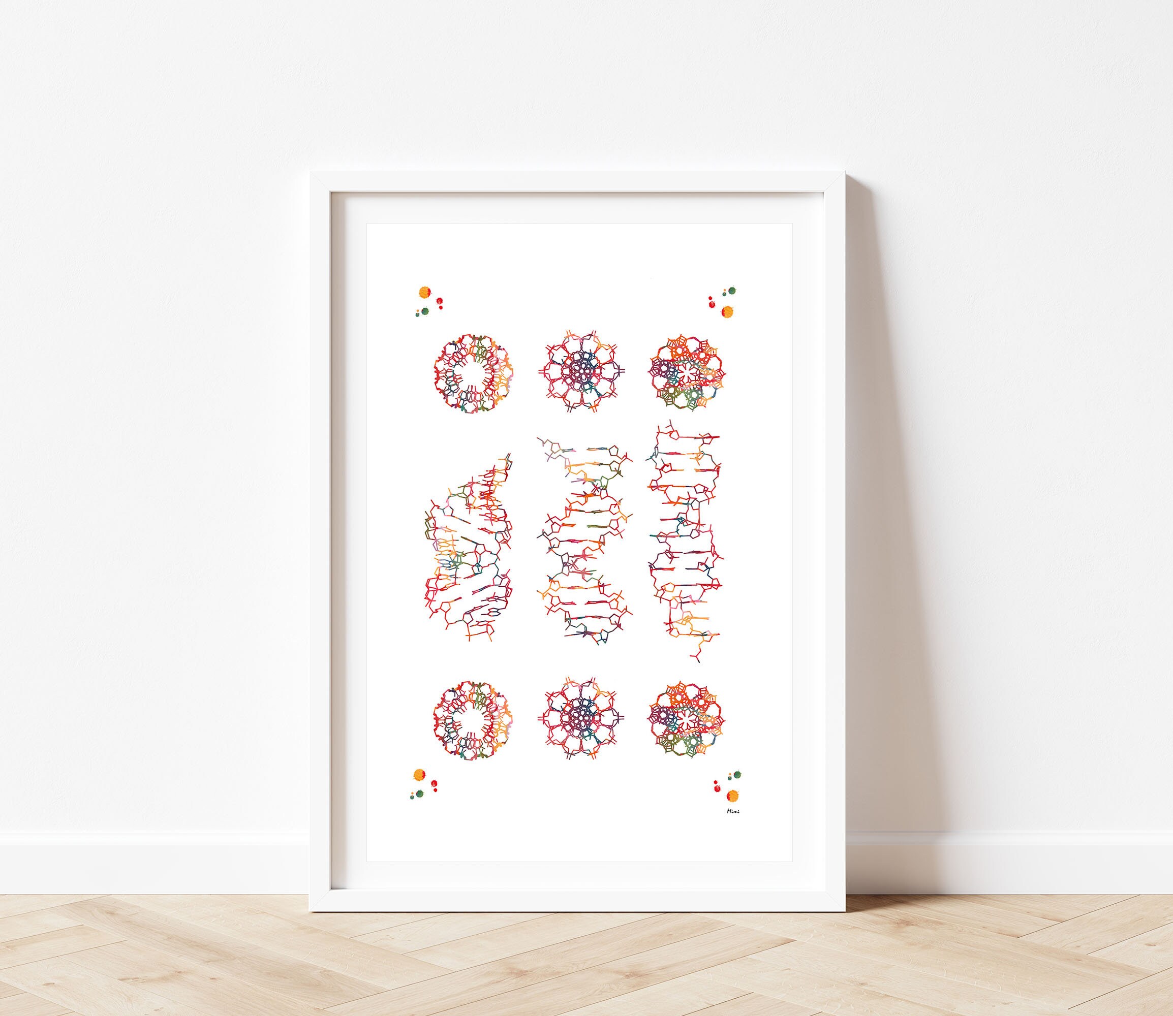 DNA Science Art Genetics Print DNA Helix Conformation | Etsy