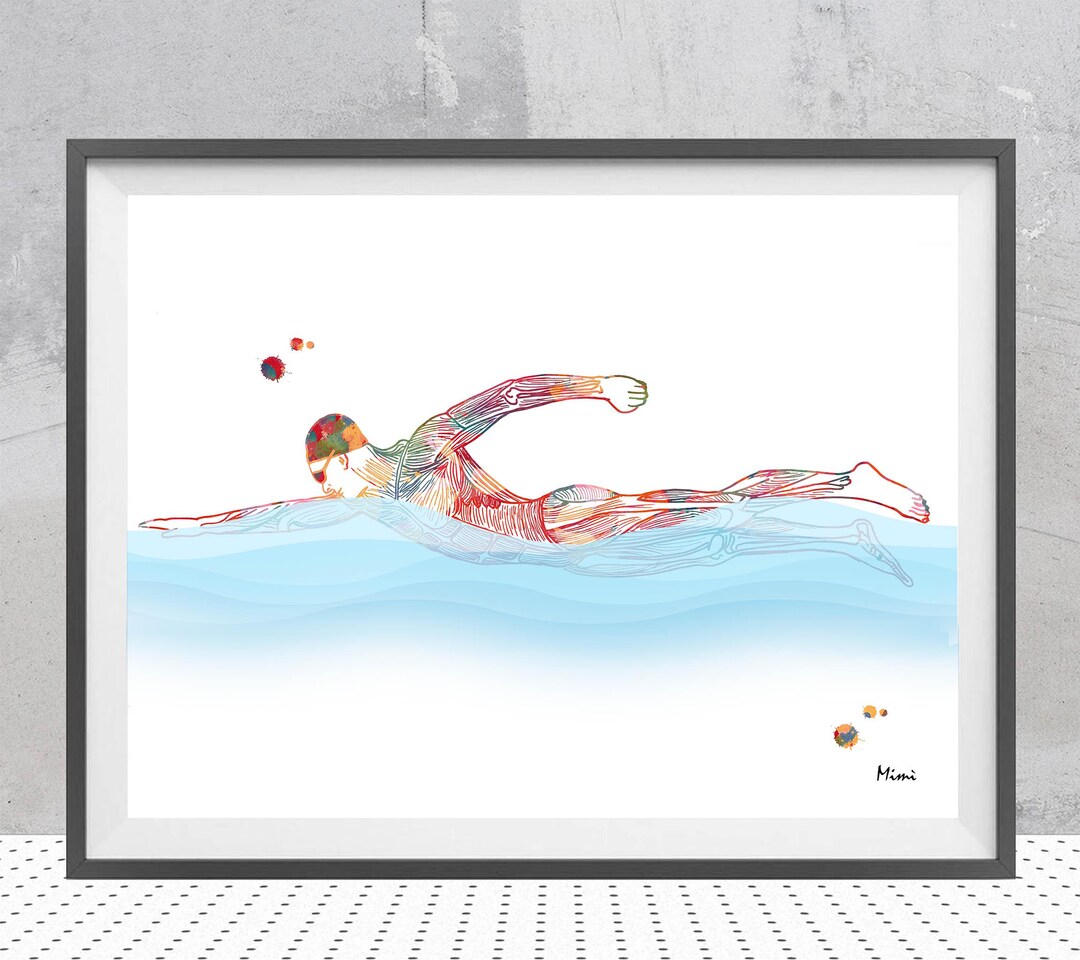 Swimmer Anatomy Print Swimmer Muscles Sport Medicine Poster Muscles ...