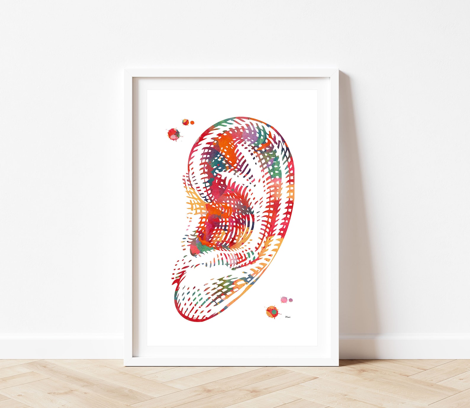 Audiology Art Print Ear Watercolor Anatomy Art Outer Ear - Etsy