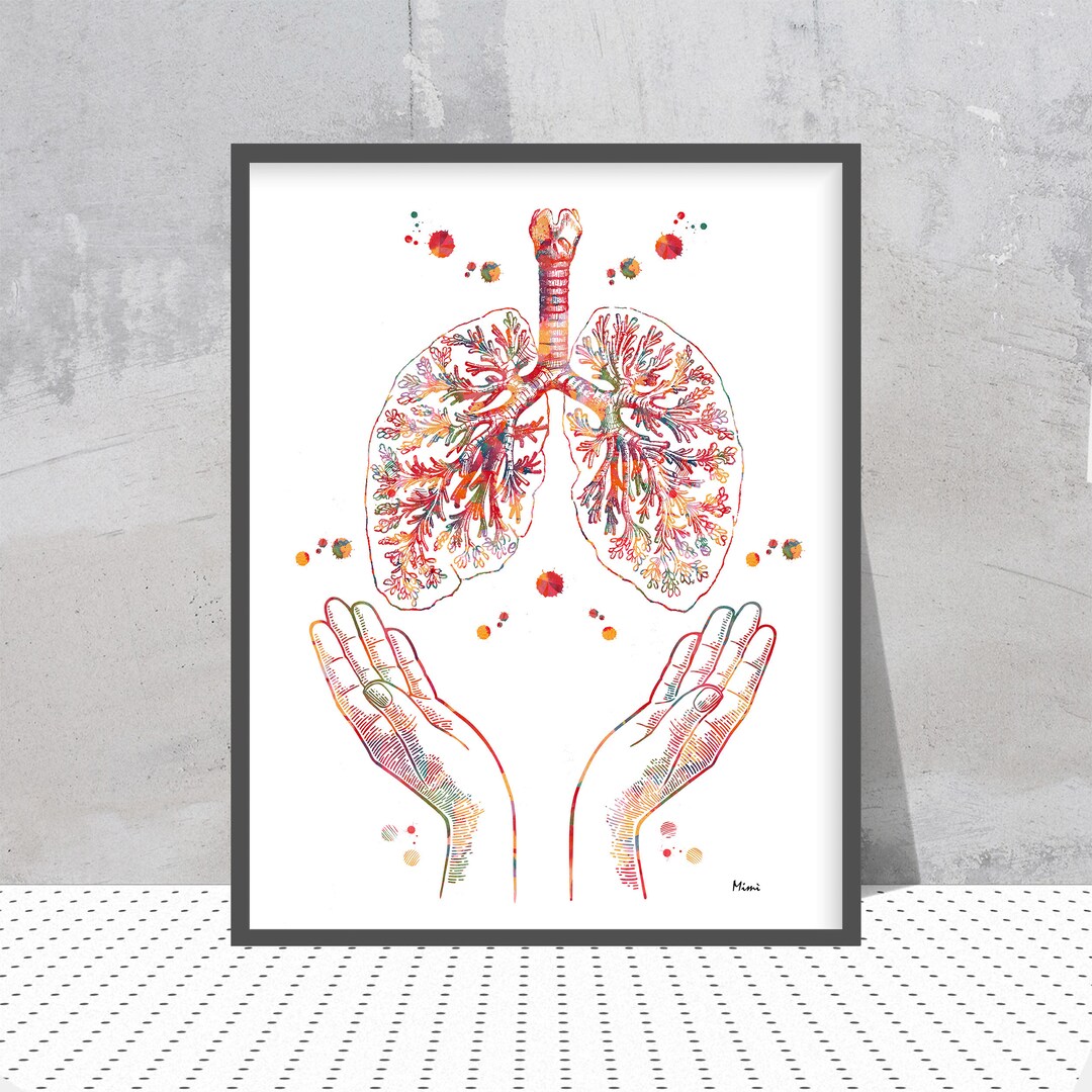 Lungs Care Print Anatomy Art Medical Clinic Art Decor Lungs Disease ...