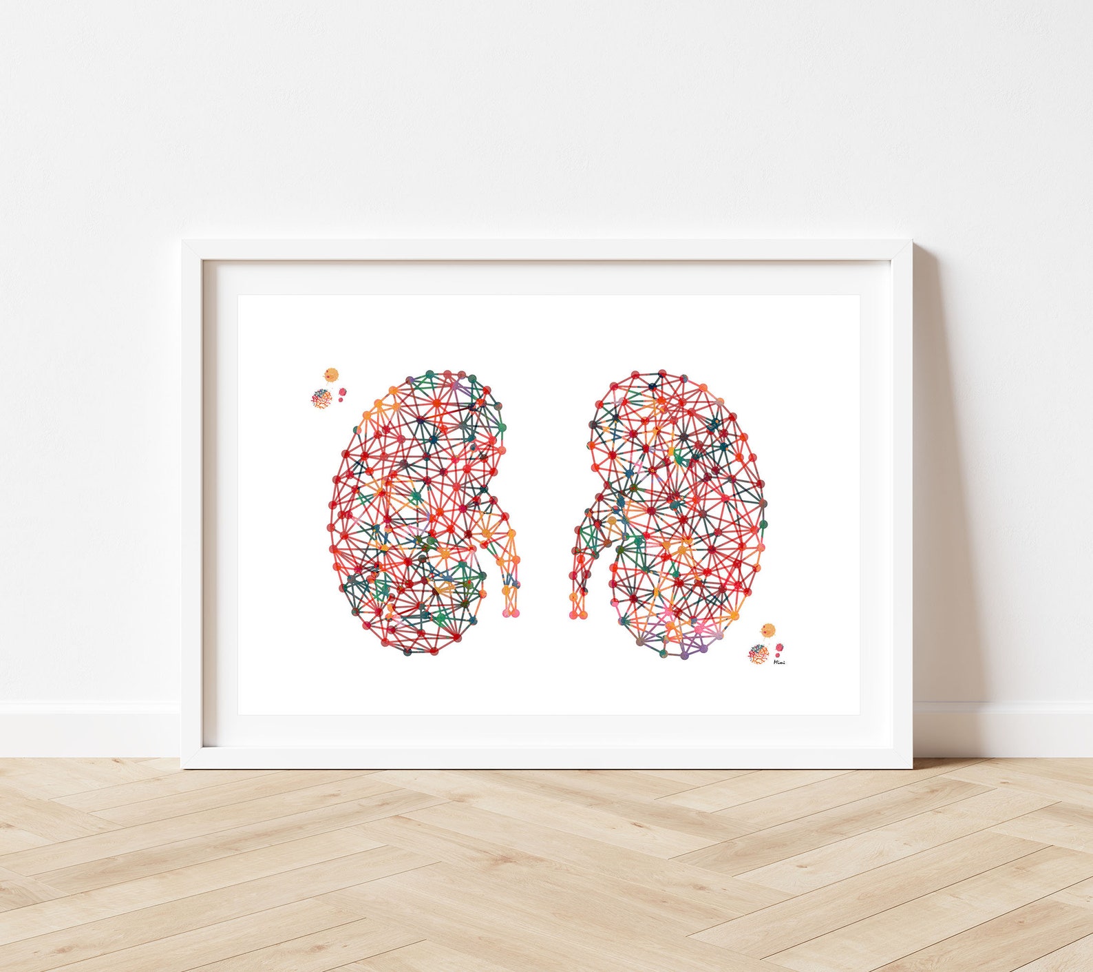 Kidneys Art Abstract Kidney Anatomy Art Print Medical Art - Etsy