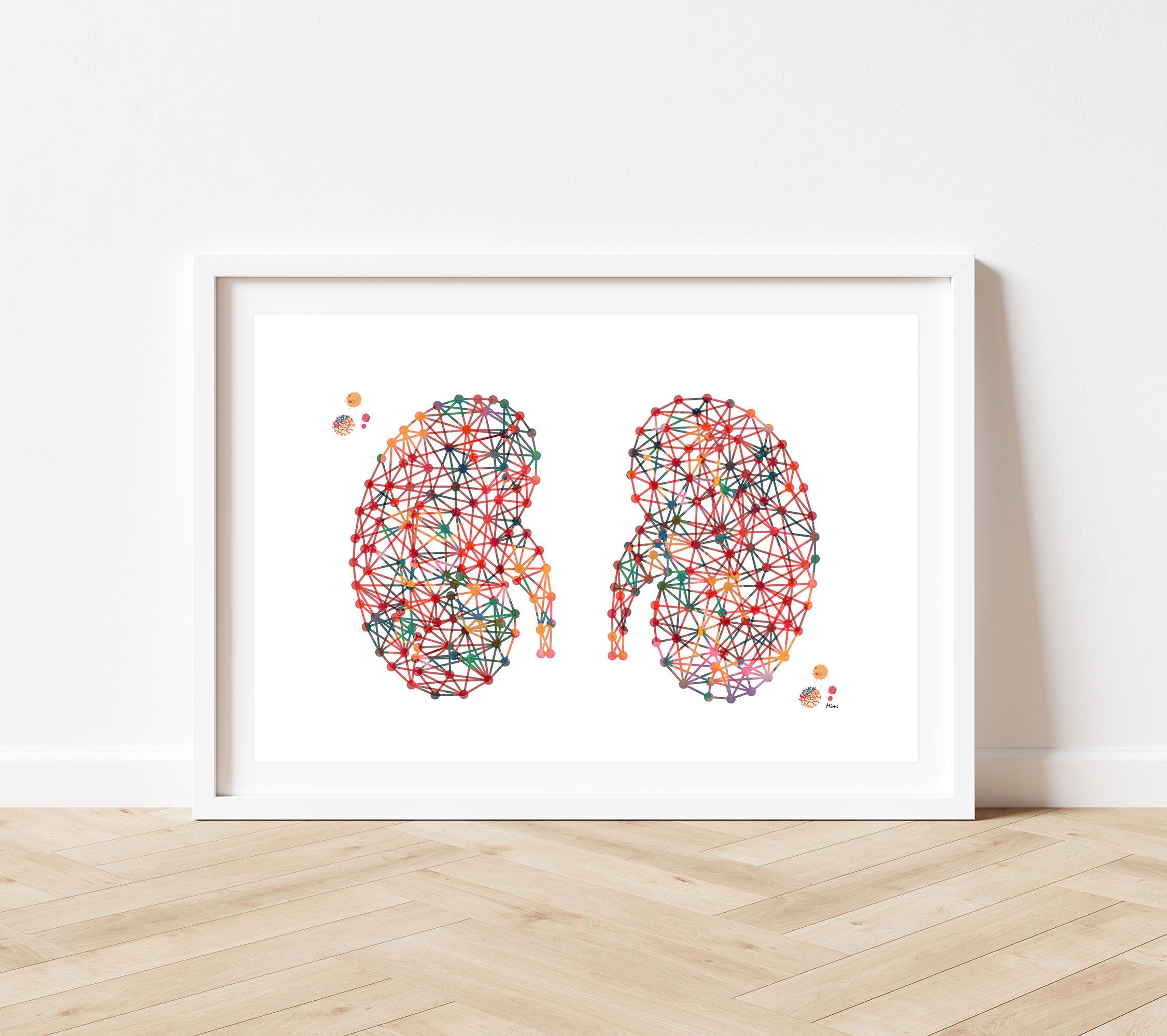 Kidneys Art Abstract Kidney Anatomy Art Print Medical Art - Etsy