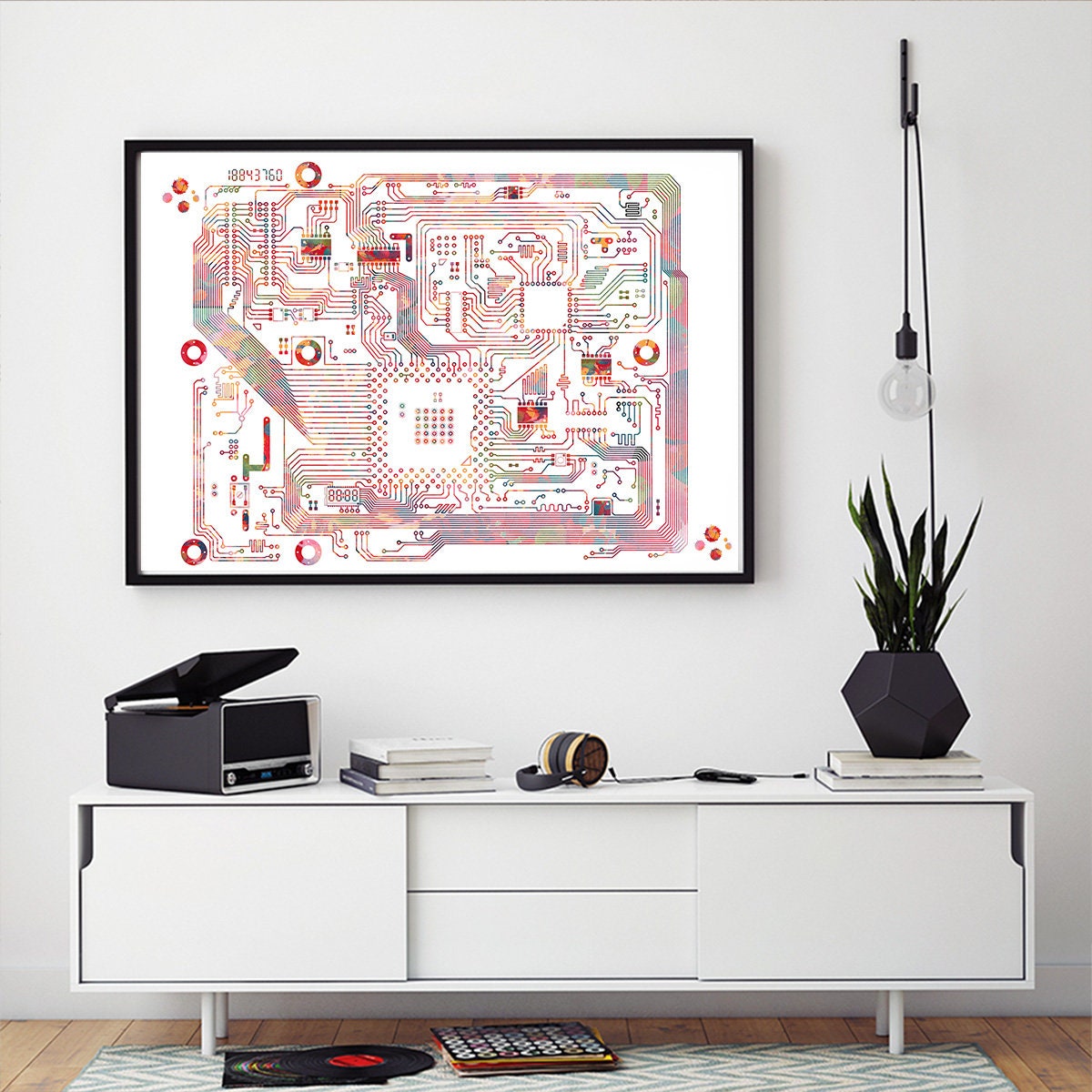 Circuit Board Science Art Watercolor Computer Science Art - Etsy