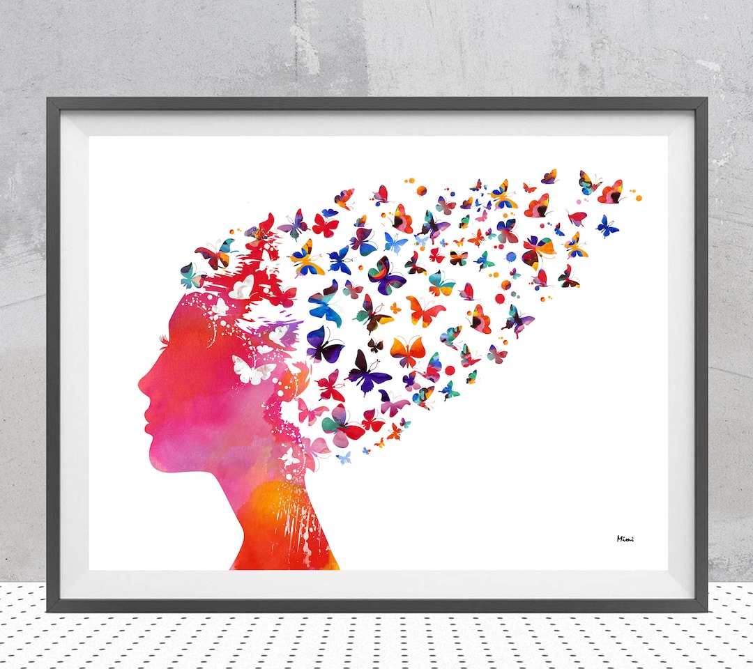 Psychology Watercolor Print Mind and Psychotherapy Poster Science Art ...