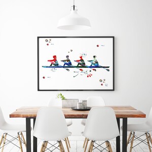 Rowing Sport Print Female Rowing Team Rower Poster Rowing Girls Team ...