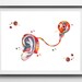 Cochlear Implant Watercolor Print Audiology Poster Inner Ear Hearing ...