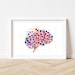 Human Brain Abstract Anatomy Art Print Brain Cells Poster Neurons and ...