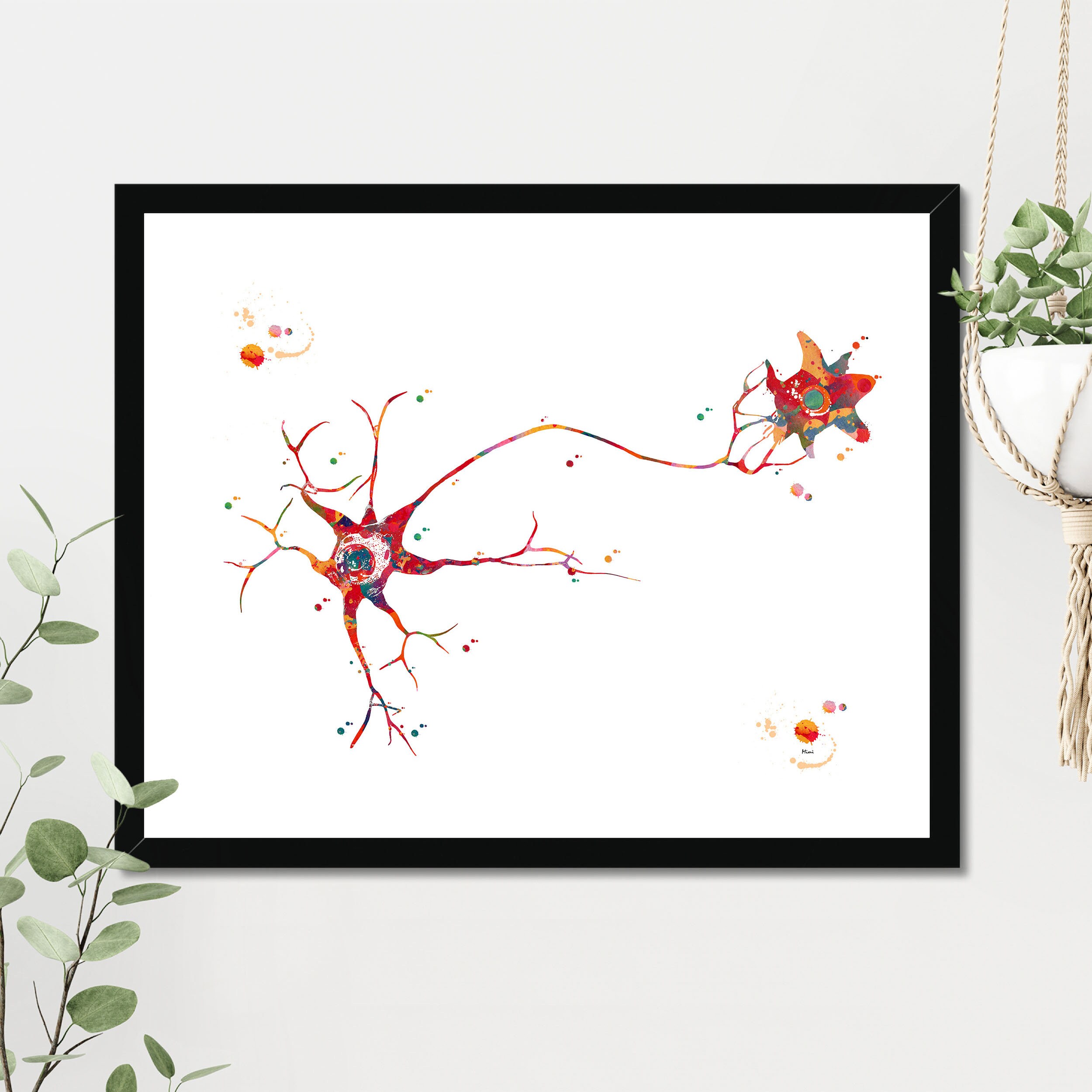 Multipolar Neuron Print Neuron With Axon and Dendrites | Etsy
