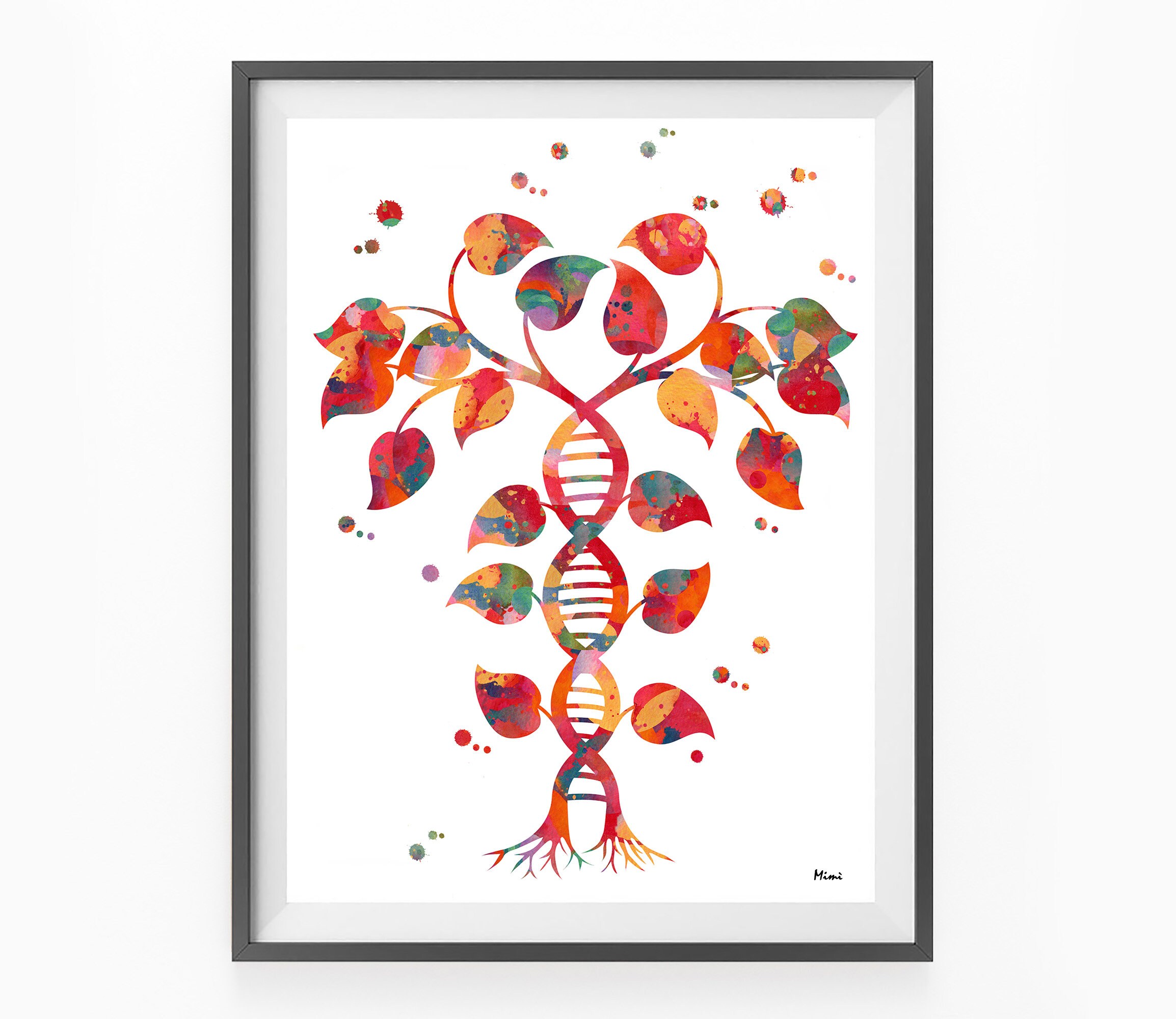 Dna Tree Science Print Dna Double Helix Abstract Genetics - Etsy