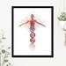 DNA Woman Science Art Print Abstract Symbol of Woman Made Out of Dna ...