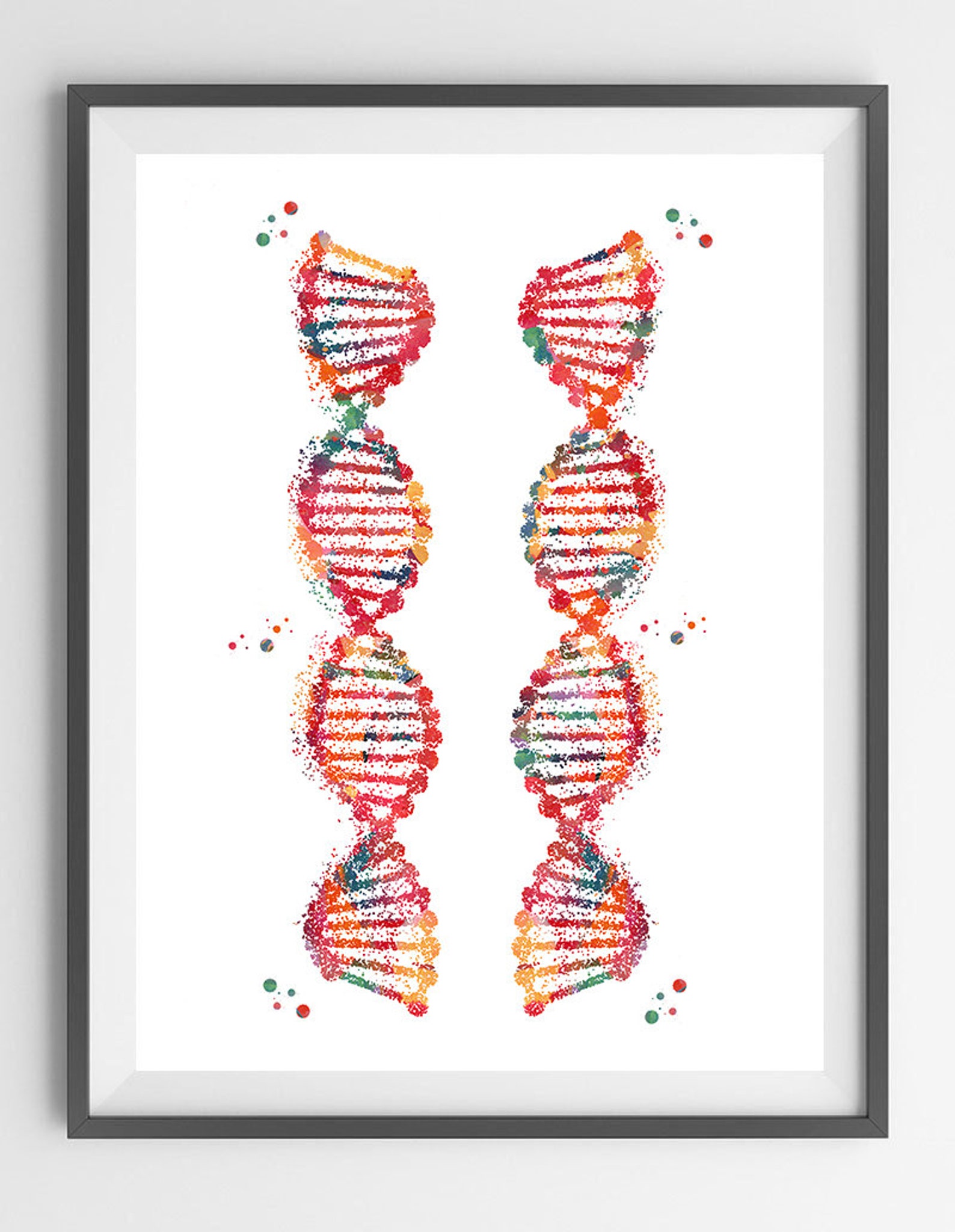 Dna Double Helix Watercolor Poster DNA Art Print Science Art ...