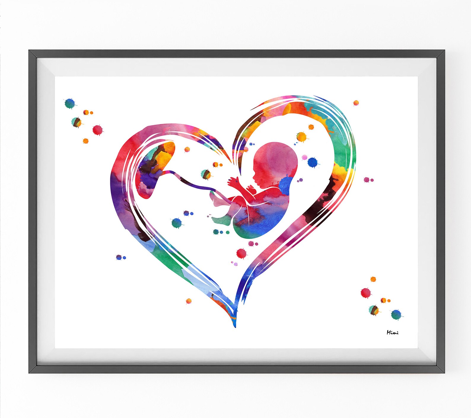 Prenatal Care Watercolor Print Pregnancy Poster Fetal Growth | Etsy