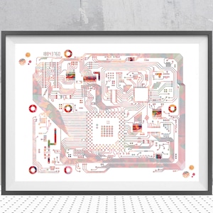 Circuit Board Science Art Watercolor Computer Science Art Electronics ...