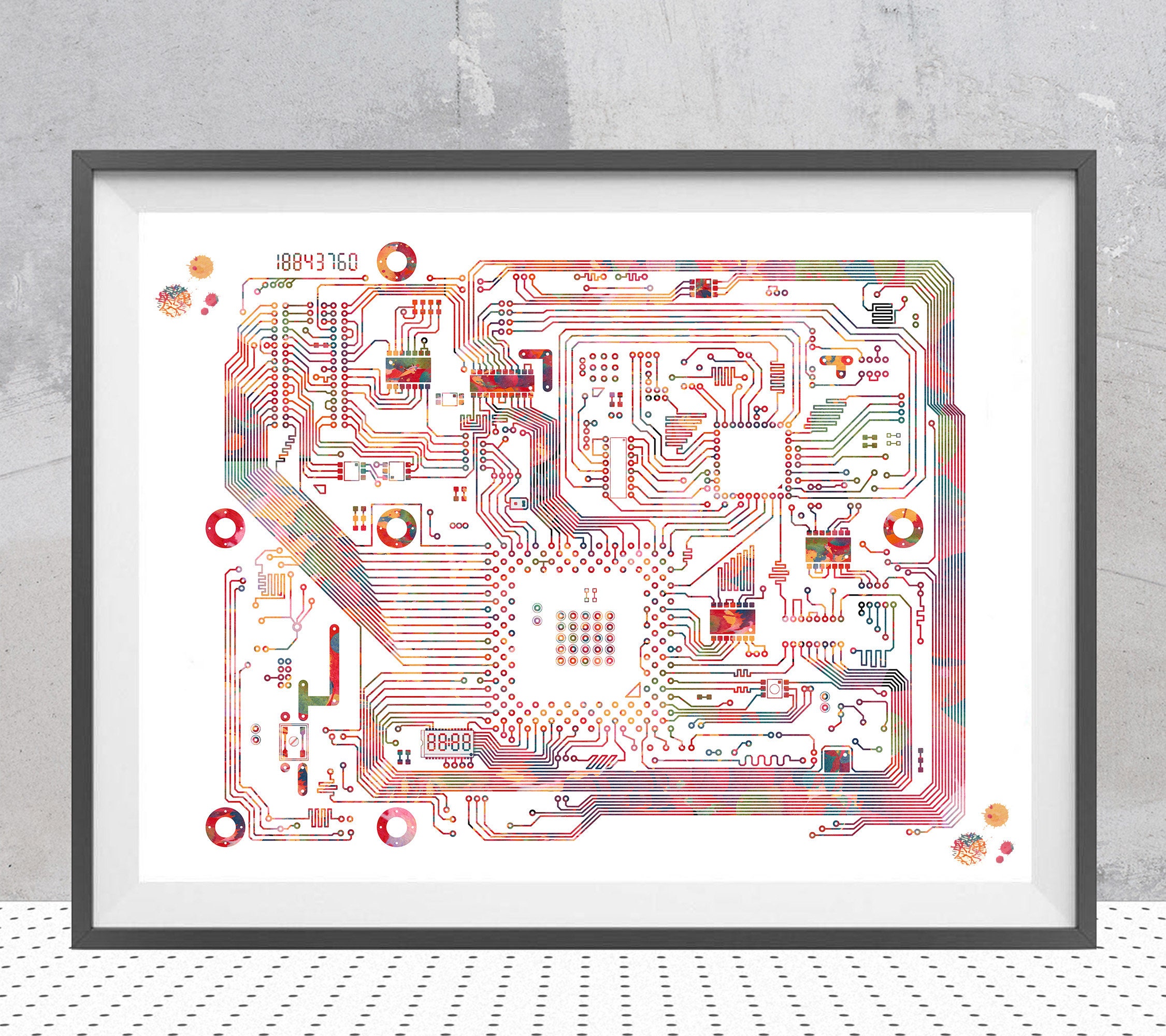 Circuit Board Science Art Watercolor Computer Science Art Electronics ...