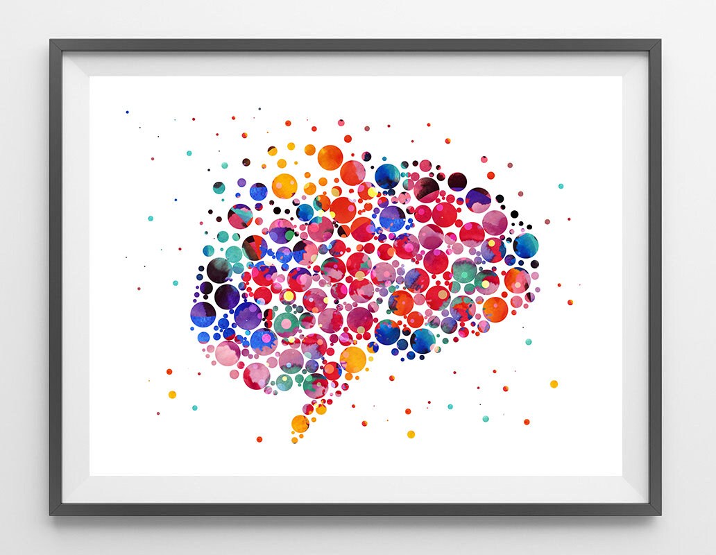 Human Brain Abstract Anatomy Art Print Brain Cells Poster | Etsy UK