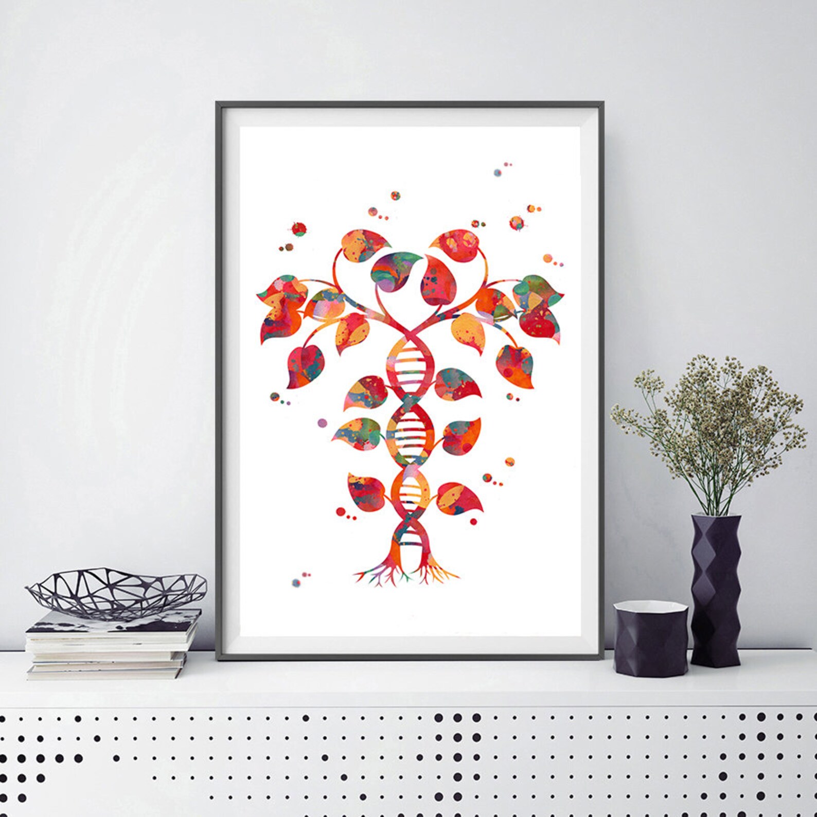 Dna Tree Science Print Dna Double Helix Abstract Genetics - Etsy