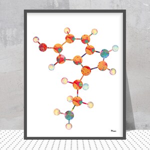 Serotonin Molecule science Art print serotonin formula | Etsy