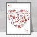 Dentist Profession Print Dental Heart Poster Oral Health Symbol Poster ...