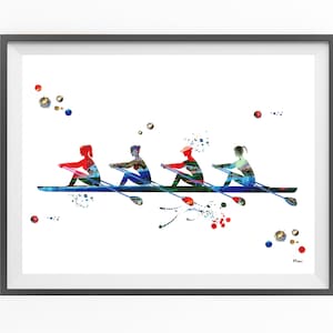 Rowing Sport Print Female Rowing Team Rower Poster Rowing Girls Team ...