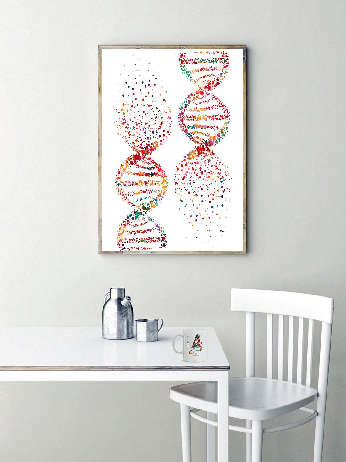 DNA molecule art print Dna double helix genetic watercolor | Etsy