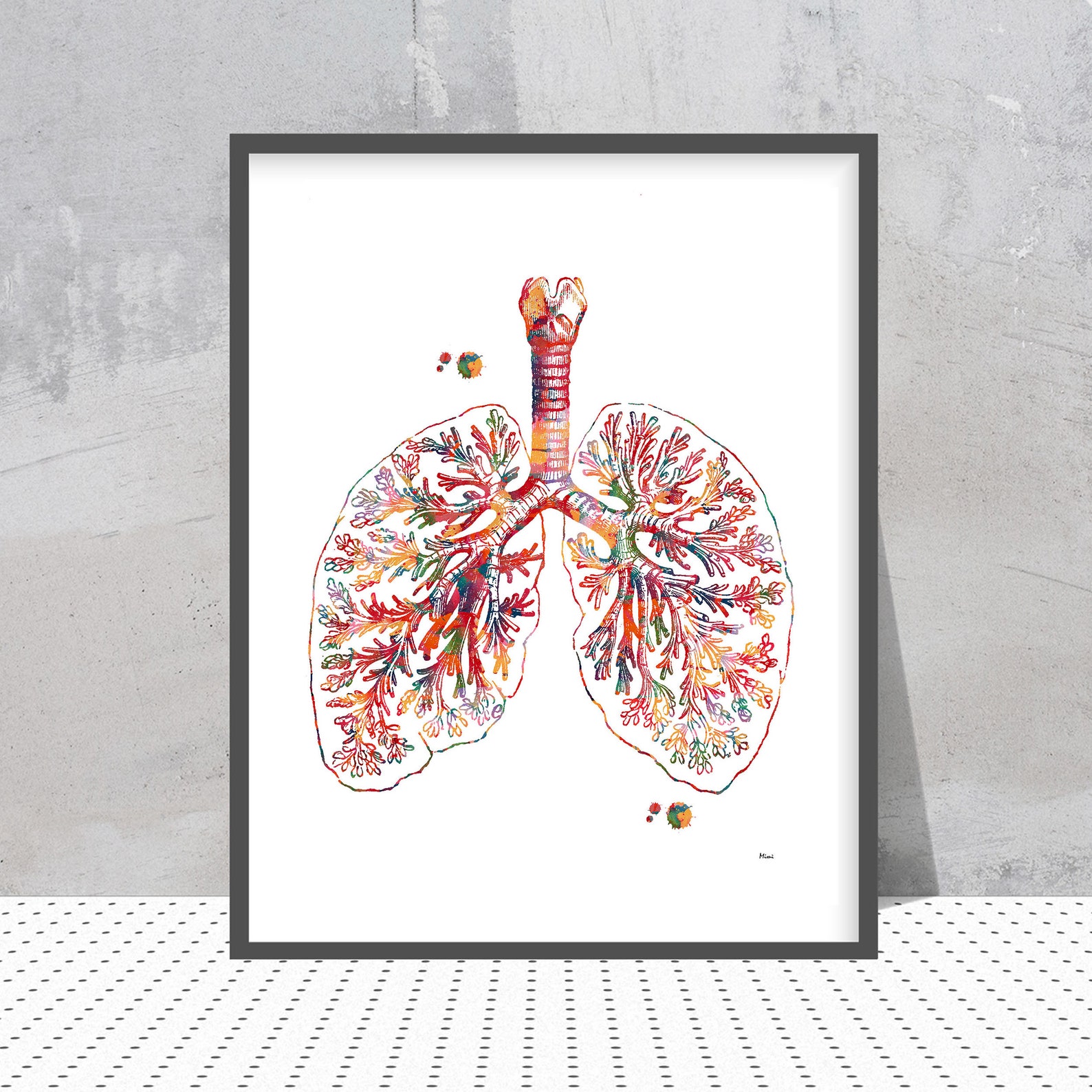 Anatomical Lungs Art Print Anatomy Art Alveolar Respiratory - Etsy