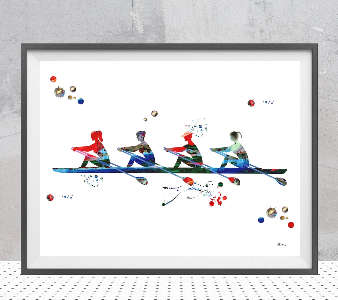 Rowing Sport Print Female Rowing Team Rower Poster Rowing Girls Team ...