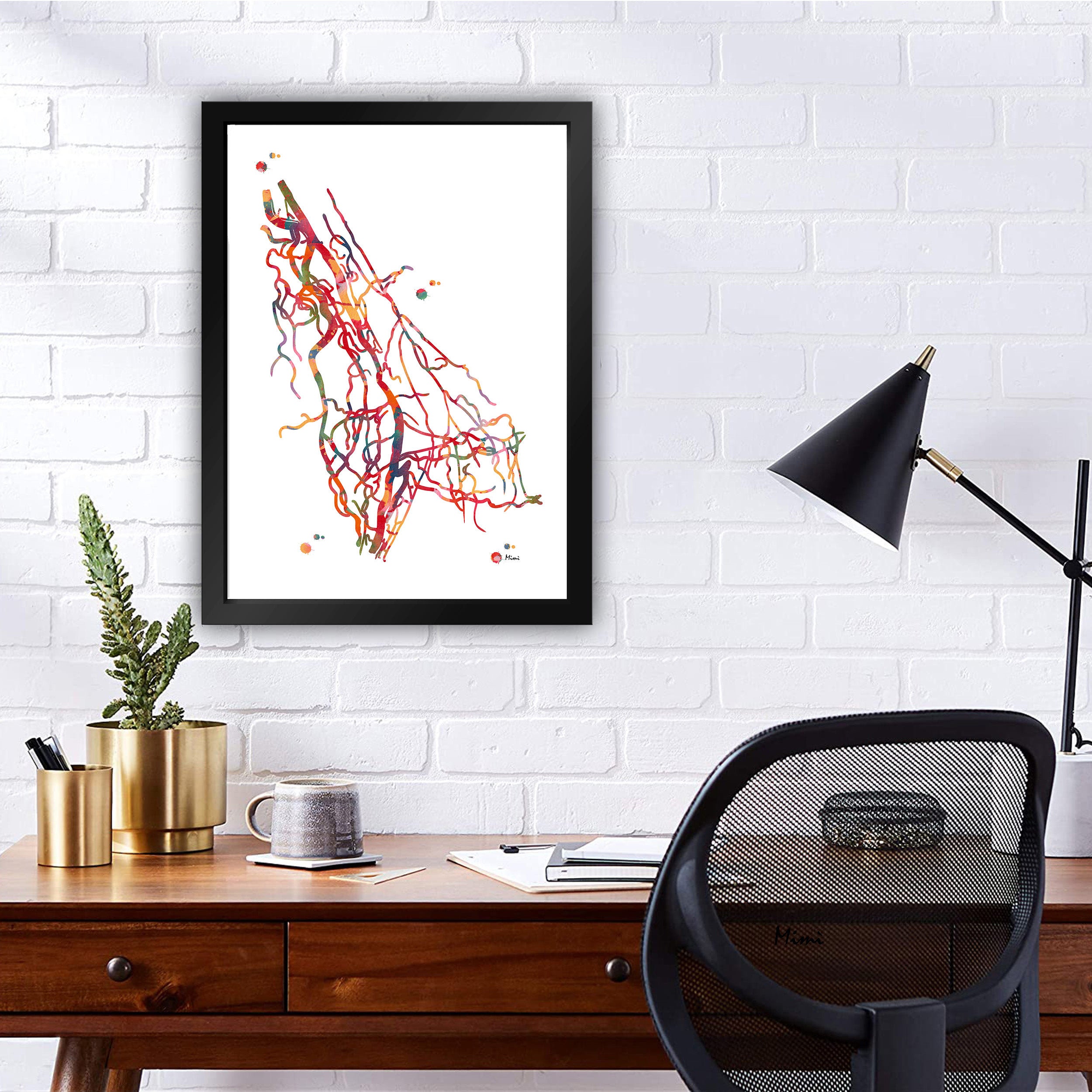 Upper Limb Arteries Angiography Print, Angiogram Watercolor Anatomy Art ...