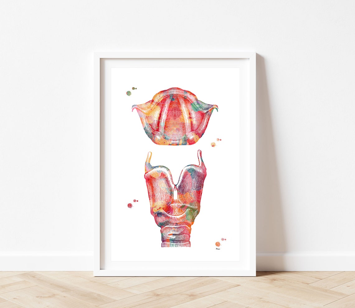 Larynx Watercolor Print Mouth Anatomy Medical Art Vocal Box - Etsy