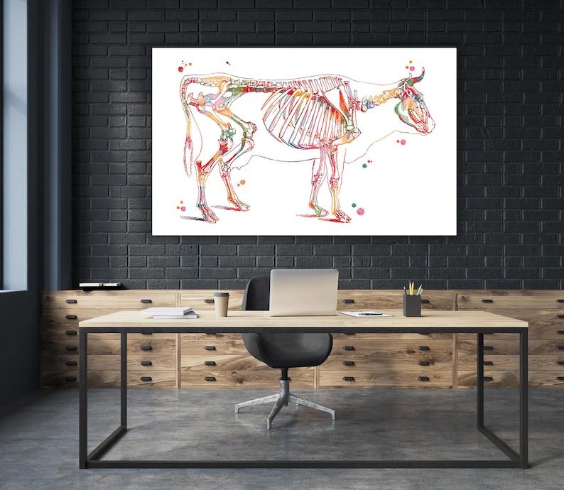 Cow Skeletal System Print | Veterinary Art | Vet Clinic Decor - Etsy